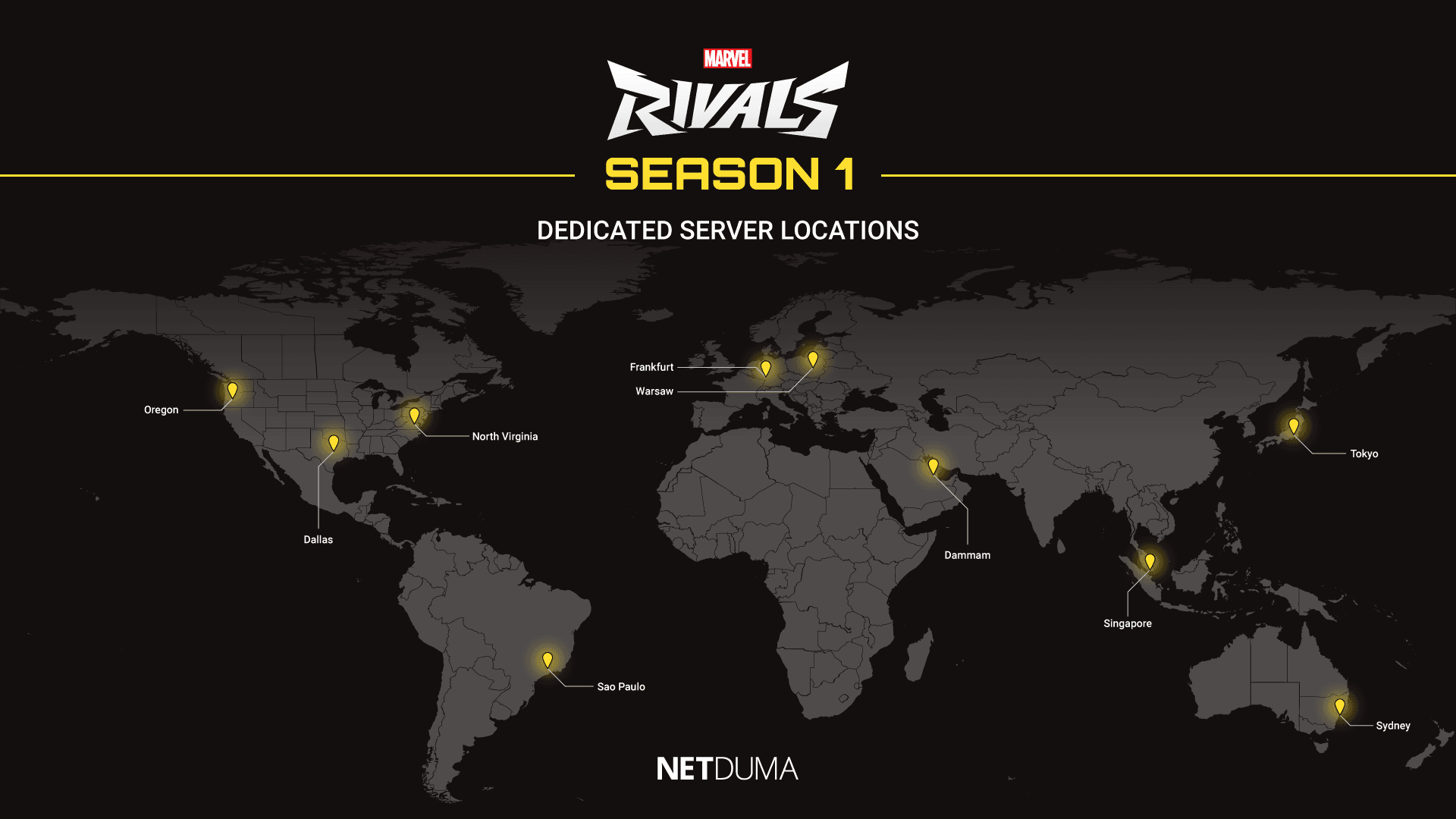 Marvel Rivals Season 1 Server Locations | Play with Low Ping | Netduma