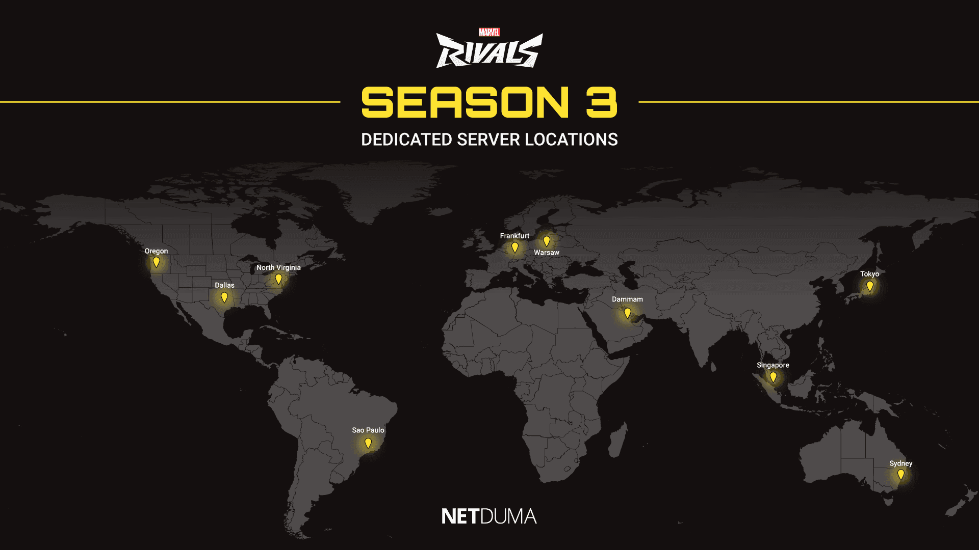 Marvel Rivals Season 3 Server Locations | Play with Low Ping | Netduma