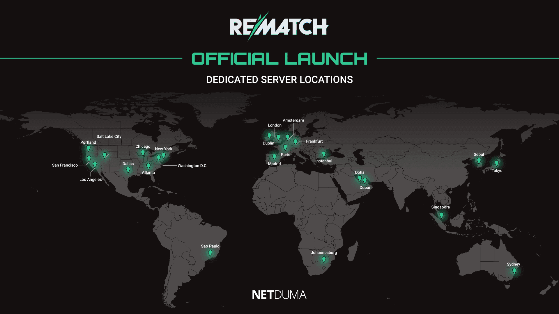 REMATCH Server Locations & Best Servers for Low Ping Gameplay | Netduma